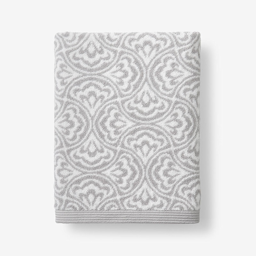 light grey patterned towels