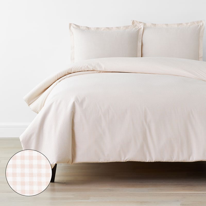 Ditsy Gingham Organic Kids' Duvet Cover Set | The Company Store