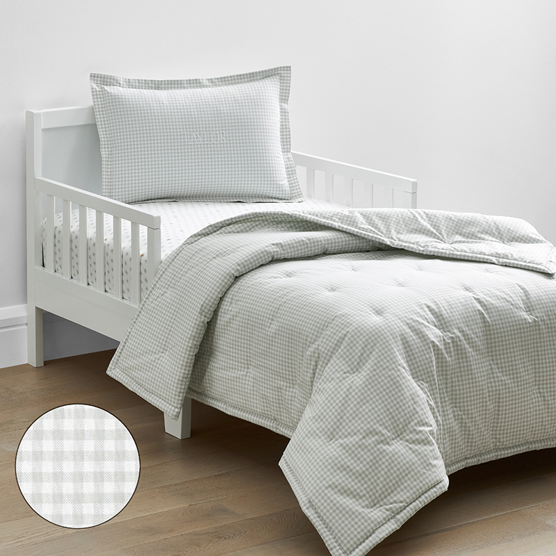 Ditsy Gingham Organic ToddlerComforter Set | The Company Store