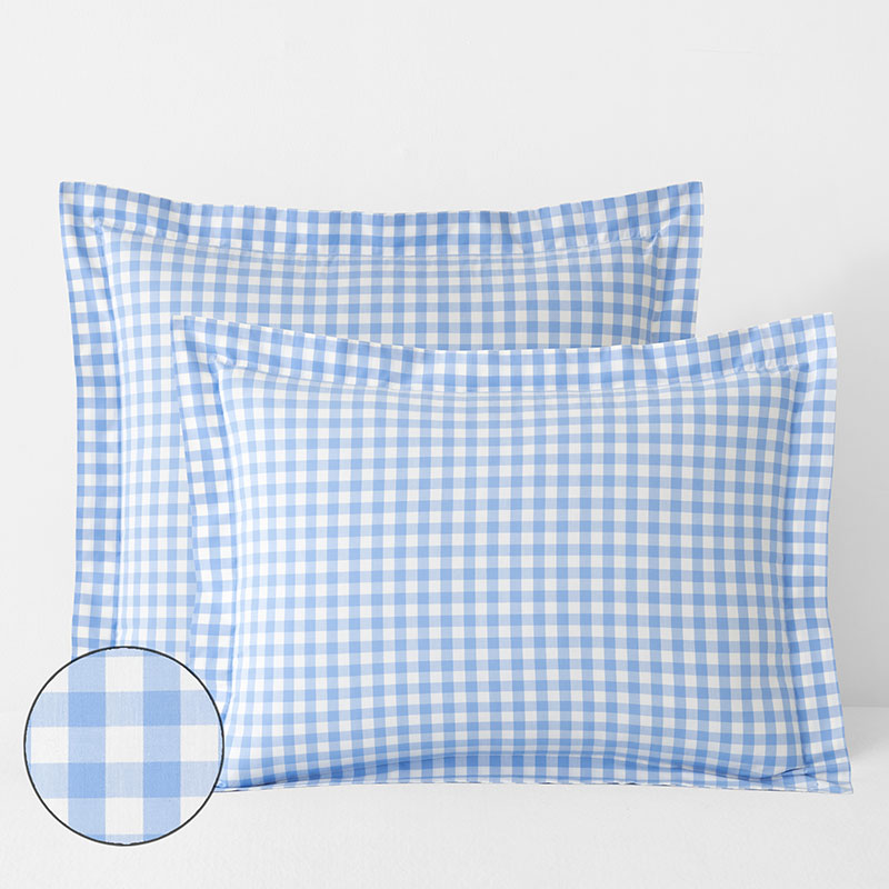 Gingham Check Yarn-Dyed Percale Sham | The Company Store