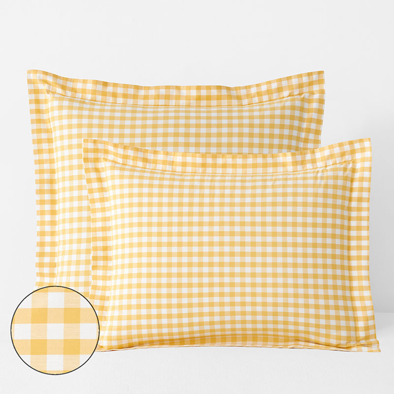 Gingham Check Yarn-Dyed Percale Sham | The Company Store