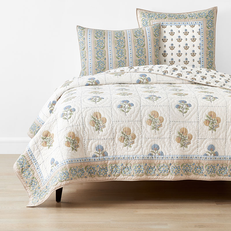 Marigold Reversible Floral Cotton Quilt | The Company Store