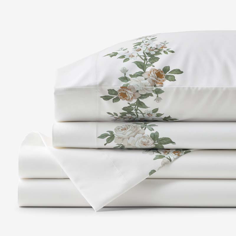Blooming Melody Border Premium Smooth Wrinkle-Free Sateen Bed Sheet Set ...