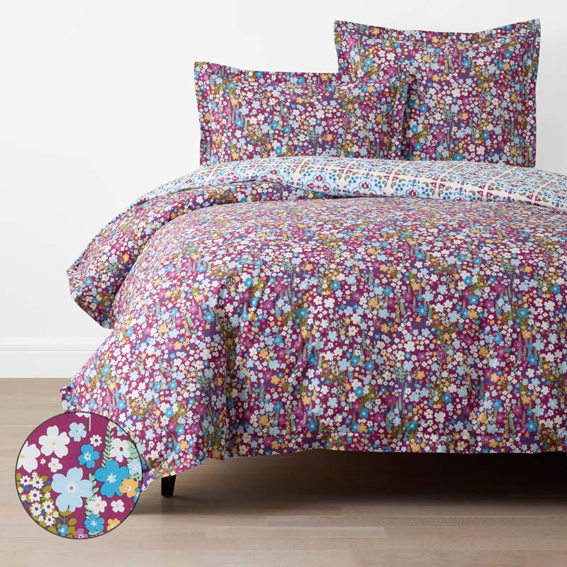 Idril Reversible Percale Duvet Cover | The Company Store