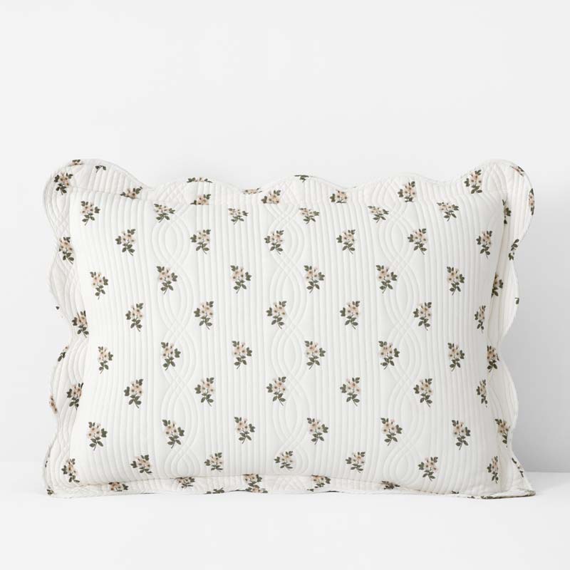Flower Delight Scalloped Quilted Sham | The Company Store