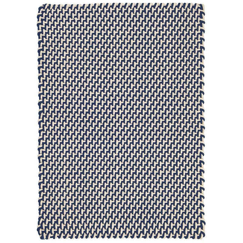 The Company Store Two-tone Handwoven Rope Doormat In Navy/ivory | ModeSens