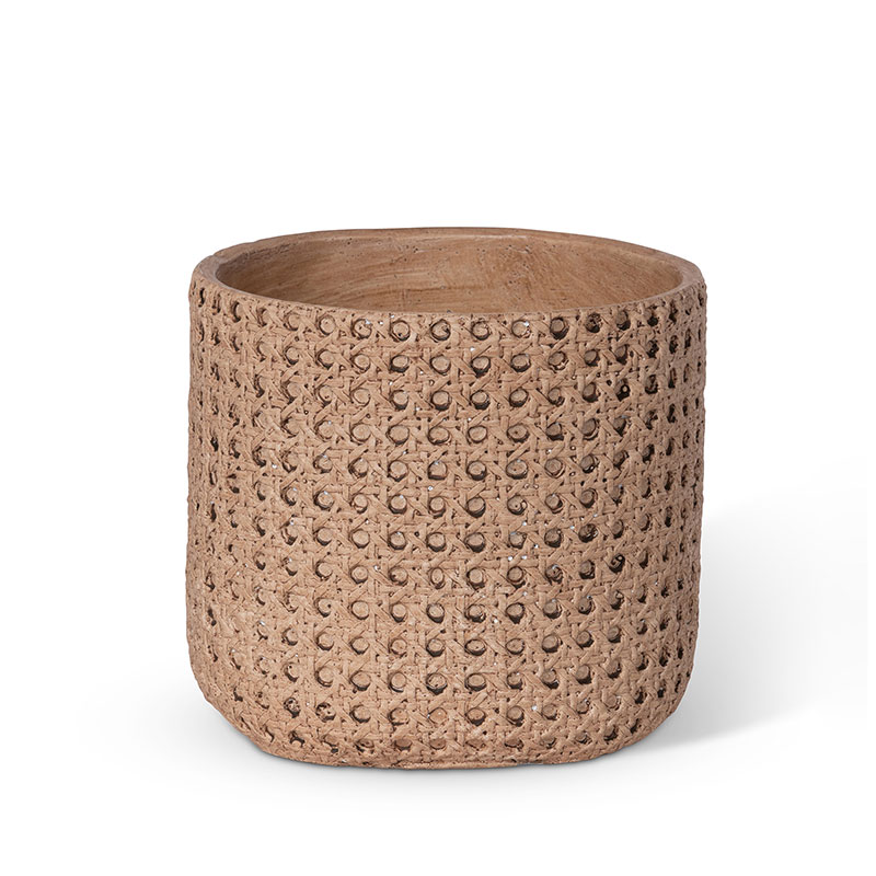 Embossed Cane Pattern Outdoor Planter Pot | The Company Store