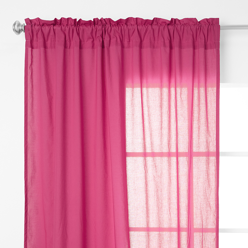 Chambray Voile Yarn-Dyed Rod Pocket Window Curtain - Bright Colors ...